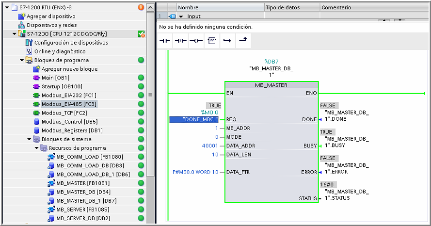 Configuración CB1241(RS-485) - CM1241(RS-232) Modbus RTU