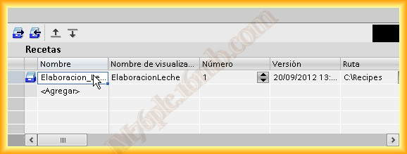 Recetas en TIA WinCC Runtime Profesional
